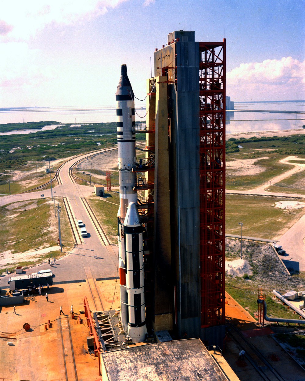 Titan IIIC number 3C-9 shown on the pad at LC-40 for the launch of the ...